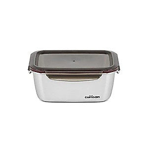CUITISAN FLORA RECTANGLE AIRTIGHT CONTAINER NO.8 60.8oz, STAINLESS STEEL FOOD CONTAINER, WATERPROOF, MICROWAVE and DISHWASHER AVAILABLE