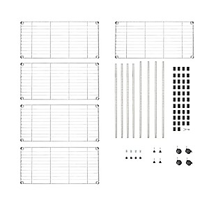 5 Tier Heavy Duty Wire Shelving Unit Storage Rack, Metal Rack Utility Organizers, Organization Units for Products Plant Pantry, Garage, Laundry Racks Durable Shelf Stand 14"W x 30"L x 60"H, Chrome