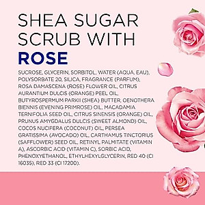 Dr Teal's Shea Sugar Body Scrub, Rose with Essential Oil, 19 oz (Pack of 3) (Packaging May Vary)