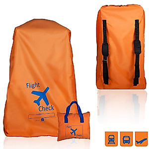 Alnoor USA Gate Check Bag for Single & Double Stroller Travel Bag for Air Plane | Extra Large & Ultra Durable - Includes Padded Shoulder Straps for Comfort & Durability With Pouch – Bonus E-Book