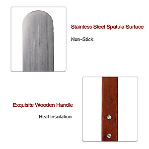 Lilithye Crepe Spreader and Spatula Kit Stainless Steel Crepe Spreader Tool 5", 7" Spreaders and 12" Spatula(3 Pcs)