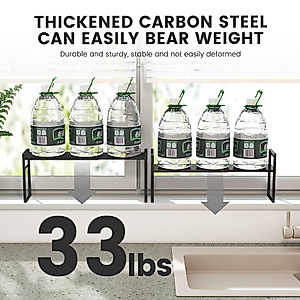 WOCHUANGSI 1pc Small Narrow Tall Shelf for Windowsill Kitchen Organizer Stackable Shelves Bathroom Sill Thin Shelves for Narrow Spaces Counter Top Racks (Black, L13.6-24.4'' * W8.3'' * H9.4'')