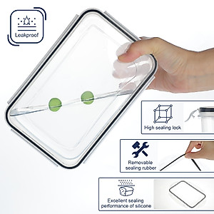 KITHELP 60-Piece Large Food Storage Containers Set - Leakproof, BPA-Free Plastic with Lids Airtight for Kitchen Storage and Organization Reusable with Labels Pen- Microwave Dishwasher Freezer Safe