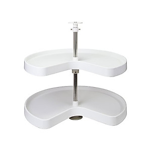 Hardware Resources PLSK228 Kidney Plastic Lazy Susan Set, White