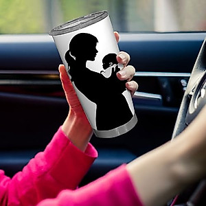 FOCIUZTA 20oz Coral and Navy Geometric Abstract Tumbler with lid, Travel Coffee Cup, Ideal for Easter, Gaming Enthusiast, Mother Day, and birthday gifts