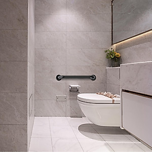 Handicap Grab Bars, 2 Pack 24 Inch Shower Grab Bar for Seniors, 304 Stainless Steel ADA Grab Bars for Bathtubs and Showers, Toilet, Safety Shower Handles for Elderly, Disabled, Injury (Matte Black)