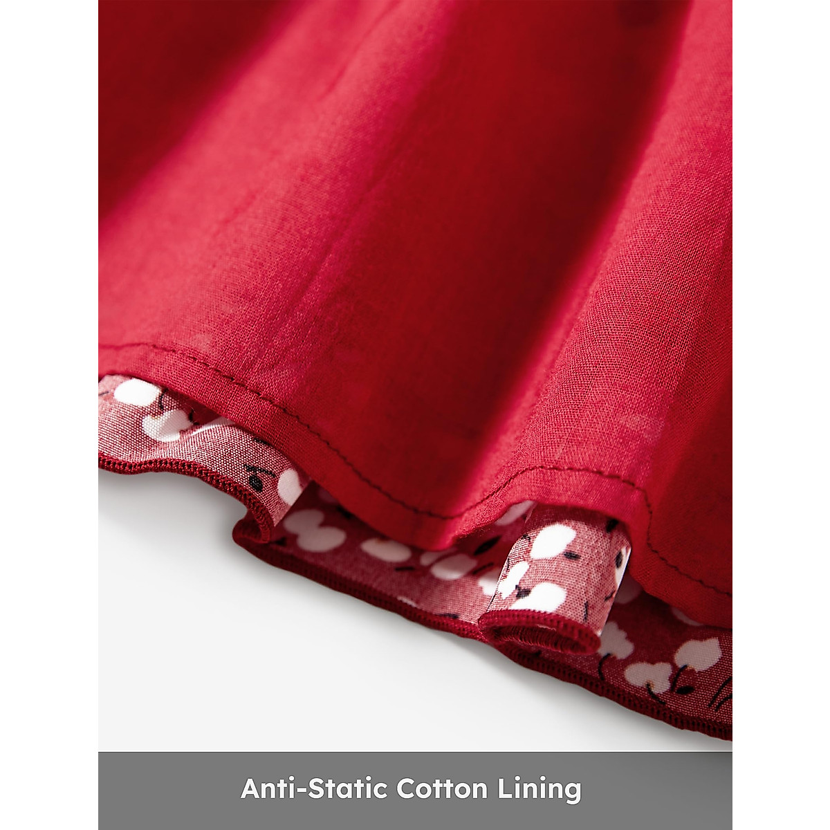 PATPAT Mommy and Me Dresses Floral Printed Bowknot Ruffles Sleeve Dress Mom Daughter Matching Outfits Baby Girls 9-12 Months Vivid Red