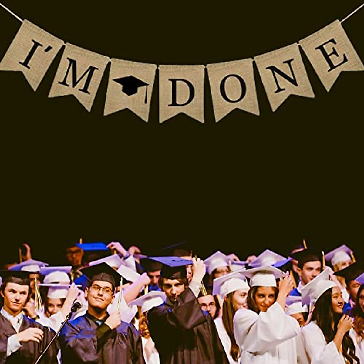 I'm Done 2022 Graduation Banner Congratulations Graduate Banner College Graduation Party Decorations Congrats Grad Party Supplies for College Photo Props