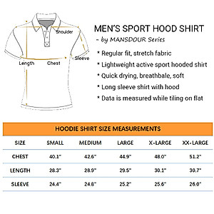 MANSDOUR Men's Athletic Hooded Shirts Long Sleeve Workout Sport Hoodie Casual Running T Shirt Quick Dry Pullover Top Lightweight Golf Shirts Fashion Solid Color Active Gym Sweatshirt White