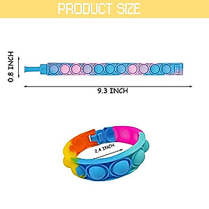 60 Pcs Pop Bracelet Bubble Fidget Toys for Party Favors, Hand Finger Silicone Wristband Bulk for Student Classroom Prize, Goodie Bag Fillers Easter Egg Basket Stuffers Christmas Valentine Gift for Kid