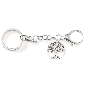 Tree Of Life Keychain - Filigree Patterned Tree Charm - Swivel Keyring and Clip - Family Key Chain - Handmade by Green Acorn Kitchen