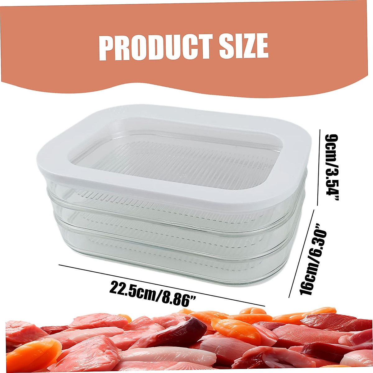 Deli Meat Container for Fridge, 8.9x6.3inch 3 Layers Stackable Bacon Cheese Container with Lid, Food Storage Boxes, Deli Containers with Lids, Lunch Meat Container for Refrigerator