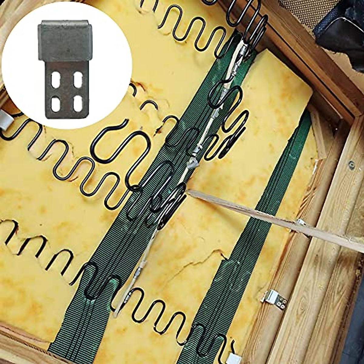 xiaozhenjida 8 Pcs Sectional Couch Clips Spring Clips Sofa Spring Repair Brackets Chair Zig Zag Springs Clips for Most Couch Spring Repair Kit