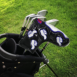 HISTAR Thumb Design PU Golf Putter Head Covers Headcover with Magnetic for Scotty Cameron Taylormade and Other All Brands Blade Headcovers (Black)