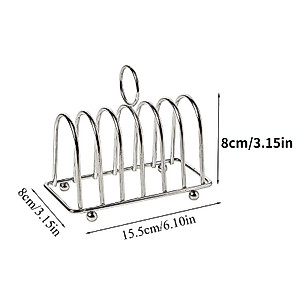 qzjijosen 2PCS Toast Bread Holder, 6 Slice Stainless Steel Bread Rack,Toast Rack English Style with Ball Feet and Loop Carry Handle for Buffet Breakfast Lunch Dinner and Toast