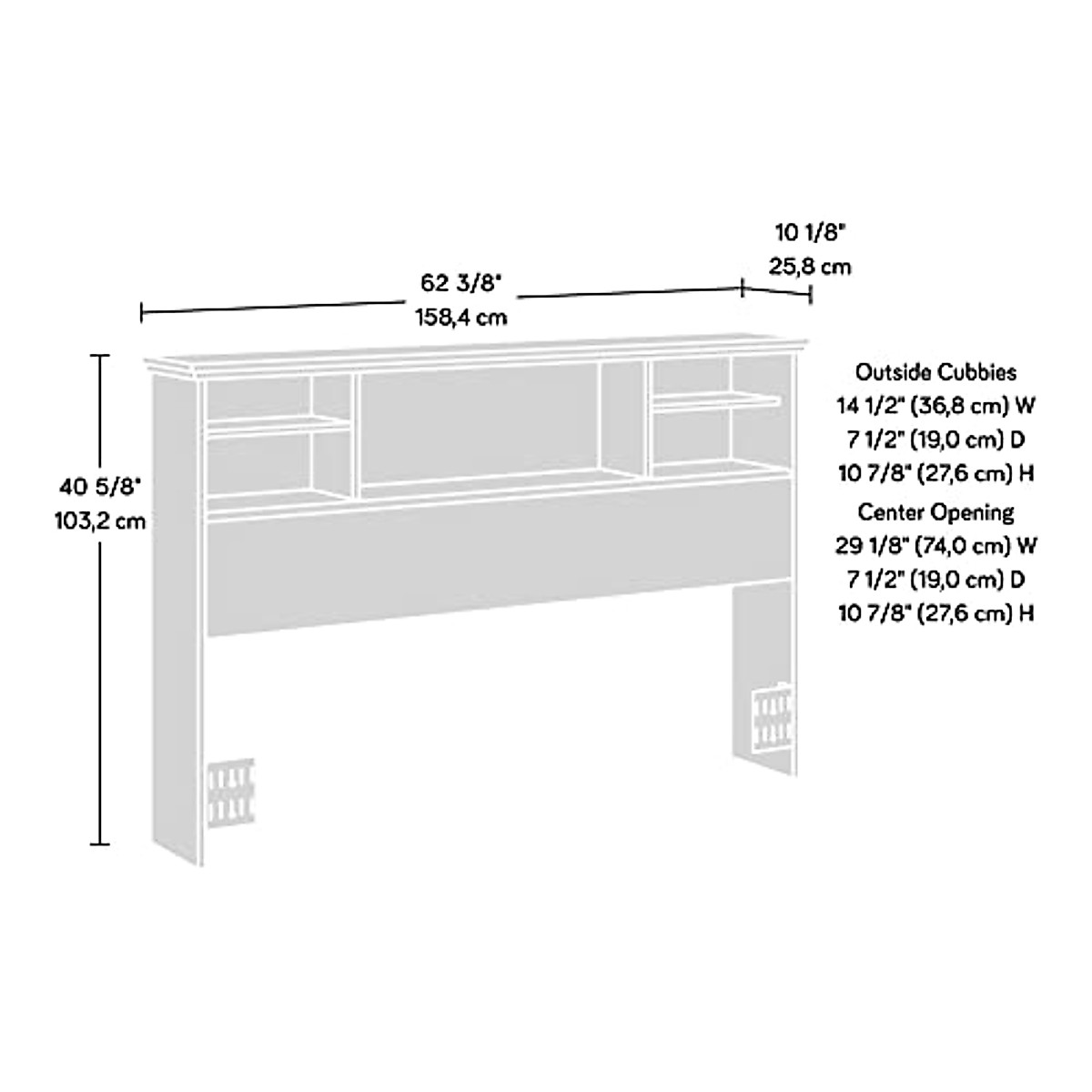 Sauder River Ranch Full-Queen Headboard, Glacier White Finish