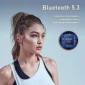 ESSONIO Open Ear Headphones Wireless Headphones with Noise Cancelling Headphones Ear-Hook Headphones Bluetooth Workout Headphones Open Ear Earbuds for Sports
