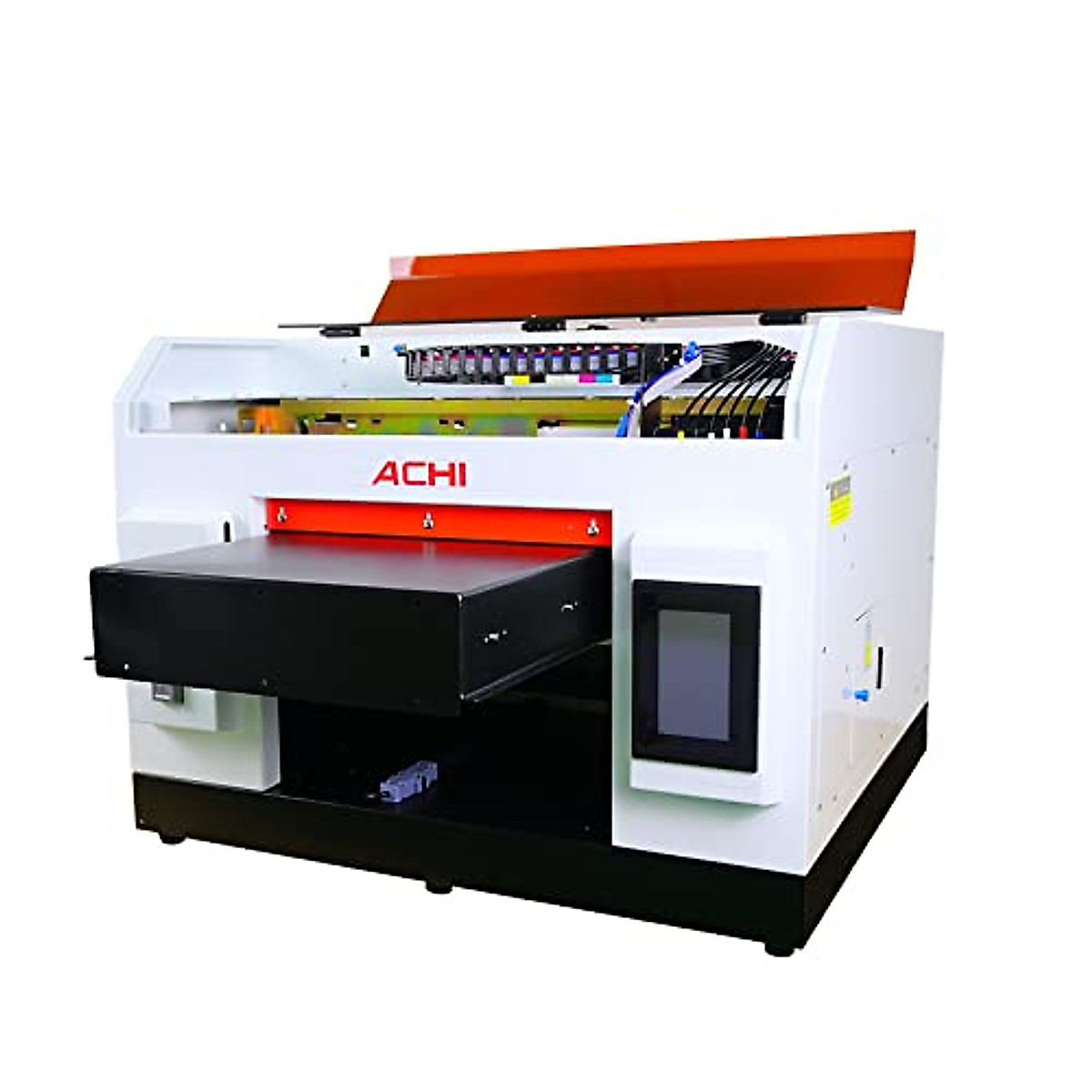 Ovsuqu Automatic UV Printer A3 R1390 UV Printer Flatbed for Wood, Fabrics,Leather, Bottle,Metal,Golf, Phone case and More Printing (A3 UV Printer with 5x500ML Ink)