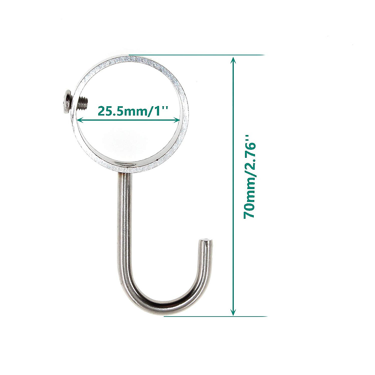 Ulifestar Stainless Steel Kitchen Hanger Hooks,Heavy Duty Rod Tube Rail Hanger Hooks for Hanging Pots and Pans,Towels,Oven Mitts,Fits for 25mm/1" Dia Rod,6 Pack (25mm Diameter)