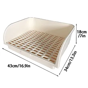 Hamiledyi Large Rabbit Litter Box Corner Bedding Box Chinchilla Toilet Trainer Square Potty Pet Pan for Adult Guinea Pig, Galesaur.Ferret and Other Animals (White)