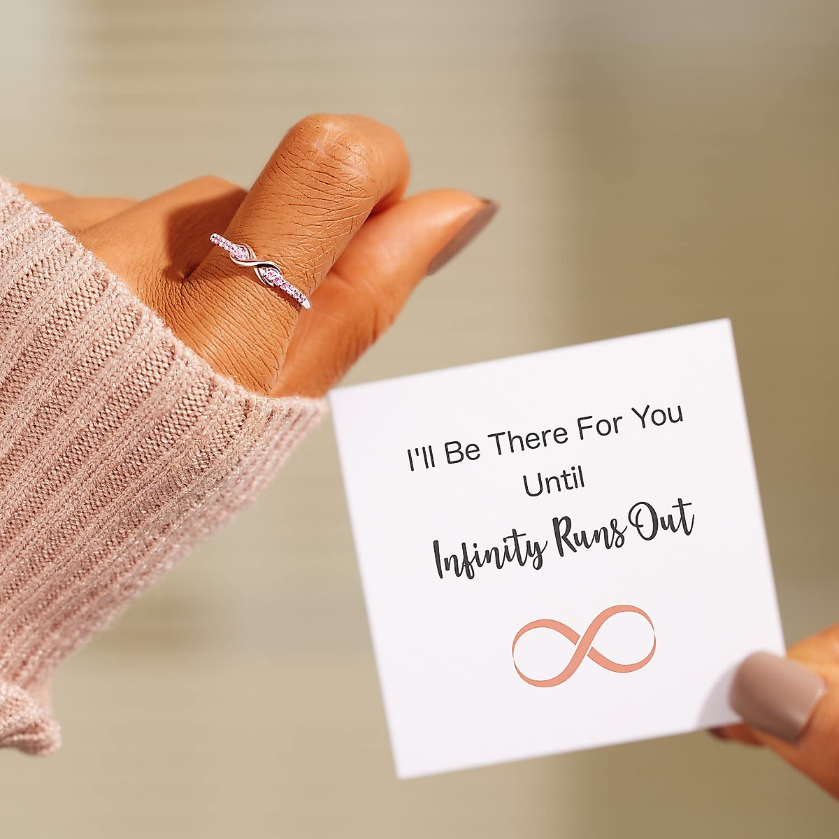 Infinity Ring for Women, Silver Love Knot Ring for Women, Promise Matching Couple Ring for Wife, Infinity Knot Ring for Girlfriend, Valentines Day Gift Infinity Ring for Women (all S 08)