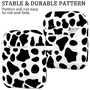 Airpod Case Soft Silicone Flexible Skin Cow Print, YOMPLOW Air pods Case Cover Earpod Case iPod Case for Apple AirPods 2&1 Cute for Girls Women with Keychain (Cow)
