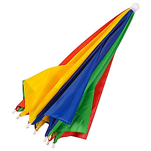 Funny Party Hats Umbrella Hat - Fishing Umbrella Hat for Kids and Adults - Elastic, Rainbow Colors