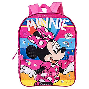 Minnie Mouse Backpack Combo Set - Disney Minnie Mouse Girls' 4 Piece Backpack Set - Backpack & Lunch Kit (Pink)
