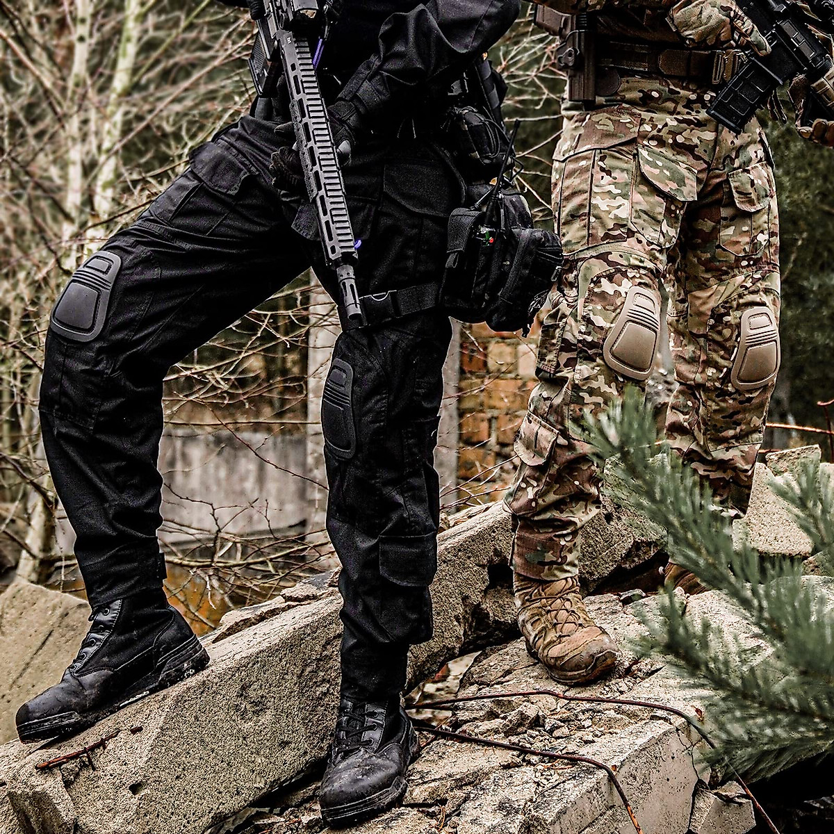 G3 Combat Pants with Knee Pads Tactical Military Trousers Hunting Camo Pants for Men Rip-Stop Airsoft Gear (Black, 34)