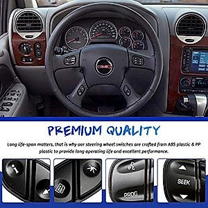 Steering Wheel Control Switch Button Compatible with 2003-2009 Chevy Silverado Suburban Tahoe Avalanche GMC Sierra Yukon Escalade Replaces# 21997738, 21997739, 1999442, 1999443
