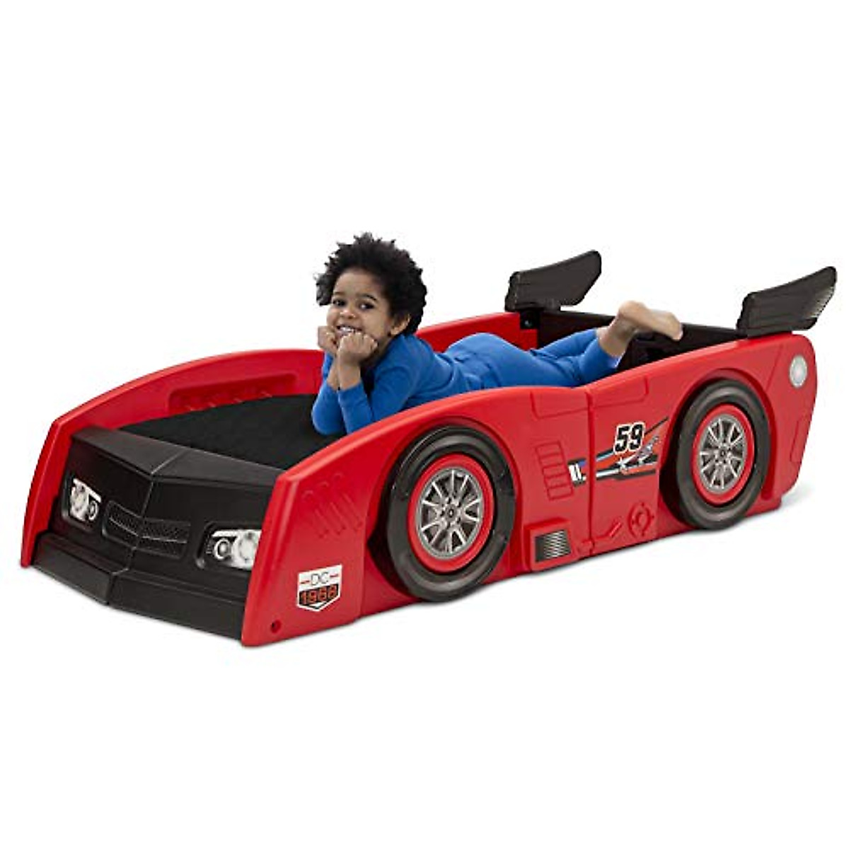 Delta Children Grand Prix Race Car Toddler-to-Twin Bed, Red