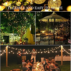 LEIORIO Outdoor Solar String Lights 7M/24Ft 50LED Solar Powered Waterproof Lights 8 Mode Indoor/Outdoor Solar String Lights for Garden,Patio Yard,Home,Parties,Wedding