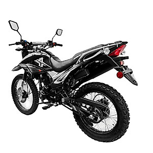 HHH New XHawk ENDURO 250cc Dirt Bike Motorcycle RPS Dual Sports Bike Dirtbike Enduro Bike Adult Motorcycle Bike 250cc 5 Speed Manual Clutch STREET Scooter - Color Black