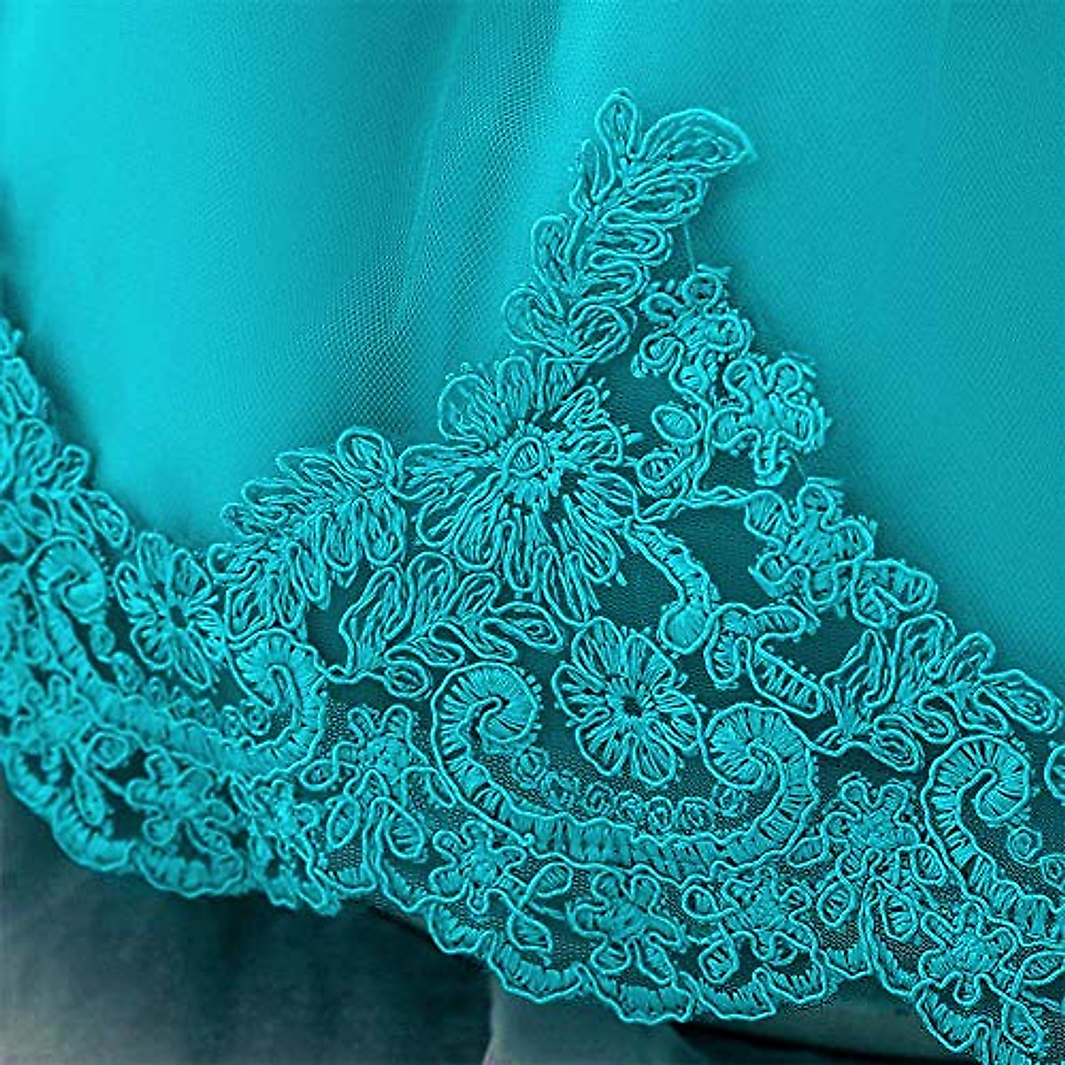 IMEKIS Toddler Girl Christening Baptism Gowns with Headband Bowknot Pageant Wedding Birthday Kids Princess First Communion Dresses Baby Dedication Dress Blessing Outfit Xmas Party Teal 12-18 Months