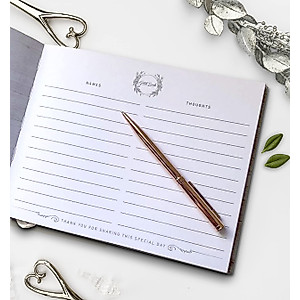 Wedding Guest Book: Grey Guest Book with 100 Pages/50 Sheets, Wedding guestbook with a Grey Hard Cover Board, and Rose Gold Stamping, Sign in Guest Book, Guest Book for Weddings, Baby Showers etc.