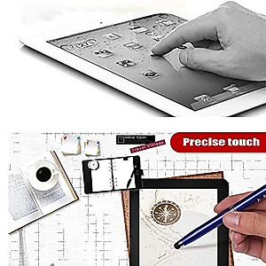 et Ballpoint pen,Touch Screen Pen,Multi function business teaching metal Flashlight white light stylus ball point pen four in one function (Silver)