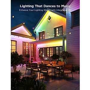 Govee RGBIC Pro Outdoor Strip Lights with Warm and Cold White, 32.8ft WiFi Outdoor LED Eave Lights Waterproof, Outdoor Lights Work with Alexa, App Control for Eave, Stairs, Porch
