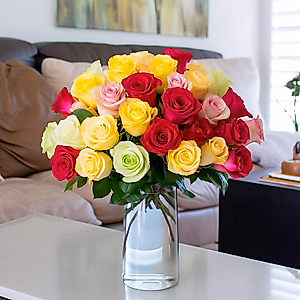 50 Assorted Roses- Two Beautiful Colors- Fresh Cut Flowers (OM)
