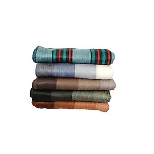 Alpaca Knits Handmade Alpaca Wool Blanket (Blue and Things)