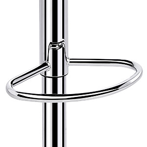 Yaheetech Bar Stools Set of 2, Adjustable PU Leather Swivel Barstools with Shell Back, Bar Chairs with Footrest for Home Kitchen, Black