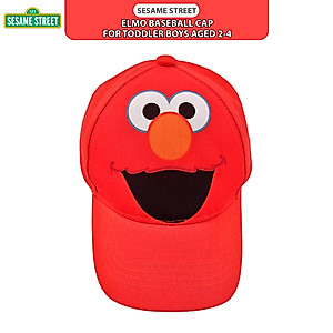 Sesame Street Toddler Boys' Elmo Cotton Baseball Cap, Light Red, Age 2-4