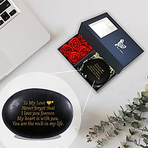 Anniversary Wedding Gifts for Him Her Boyfriend Girlfriend Husband Wife, Unique Engraved Rock Gifts with Romantic Words, Couples Gifts for Wedding Birthday