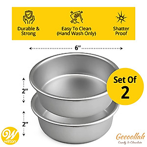 Wilton Small and Tall Pan Set – Pack of 2 Piece Cake Pans – Pan Set Made of Lightweight Aluminum – 2 x 6 inches Cake Pans Set for Baking – Pan Set for Baking Delicious Cakes