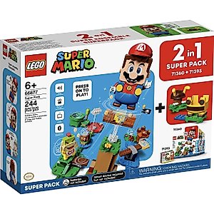 Lego 66677 Super Mario 2 in 1 Super Pack Building Kit (Contains 71360 Adventures with Mario and 71393 Bee Mario) Collectible Toy for Creative Kids 6+