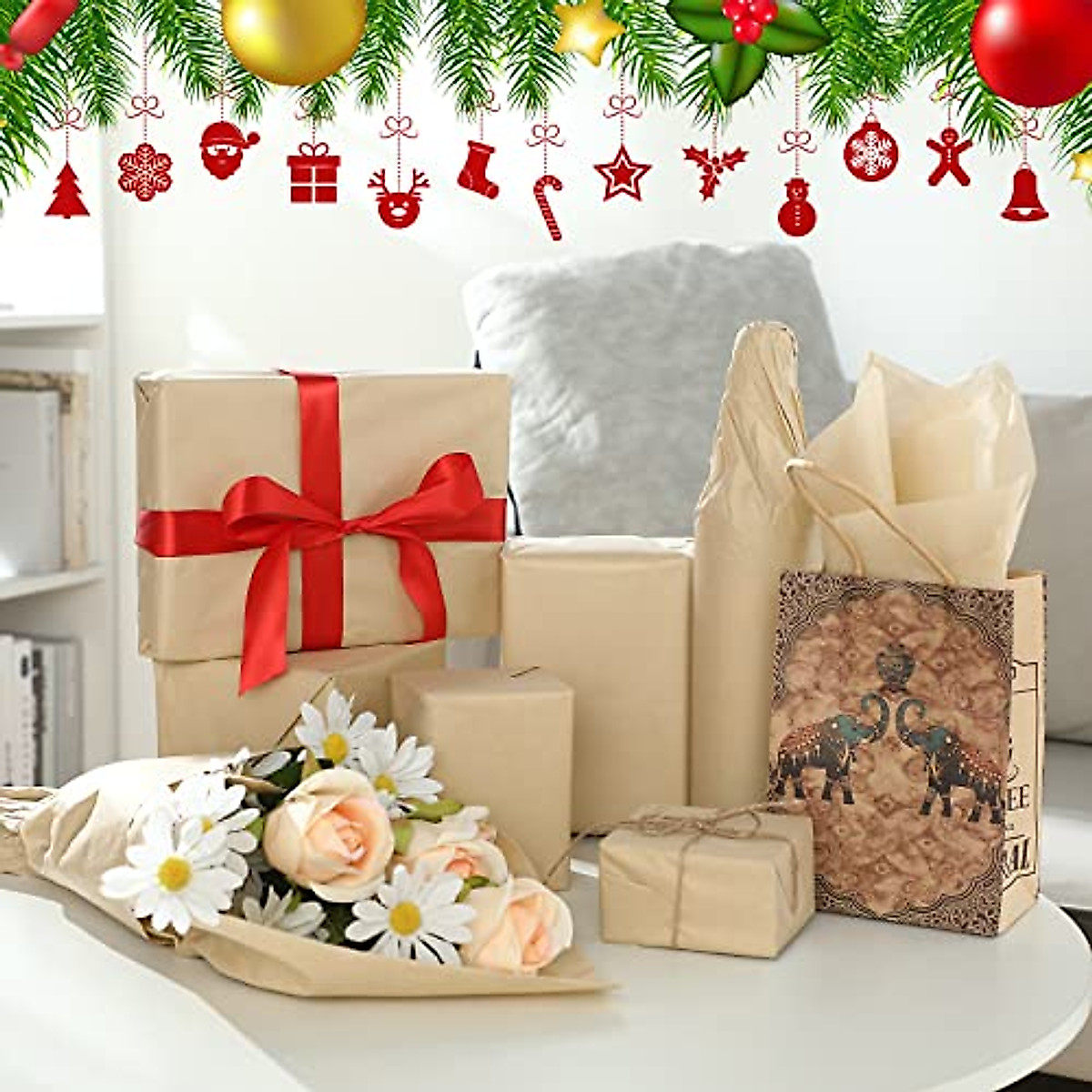 300 Sheets Kraft Tissue Paper 14 x 20 Inches Wrapping Paper Bulk Tissue Paper Decorative for School Baby Shower Graduation Weddings Birthday DIY Bags Gifts (Brown)