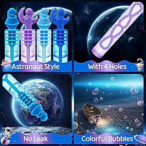 Winrayk 48Pcs Astronaut Mini Bubble Wand Bubbles Party Favors for Kids Bubbles Bulk Birthday Gift Valentine Christmas Wedding Goodie Bag Stuffer Classroom Prize Outdoor Toy Space Party Favors Supplies