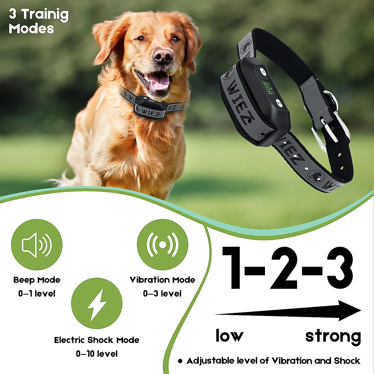WIEZ GPS Wireless Dog Fence, Electric Dog Collar Fence,Pet Containment System,Range 65-3281ft, Adjustable Warning Strength, Rechargeable, Harmless and Suitable for All Dogs
