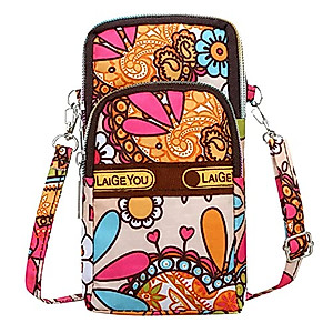 FONTSIME Phone Purse Small Crossbody Bag Mini Lightweight Leather Cell Phone Pouch Shoulder Bag with Strap for Women