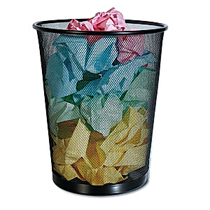Universal One Mesh Wastebasket, 18 qt, Black, Under 5 Gallons (Universal 20008)