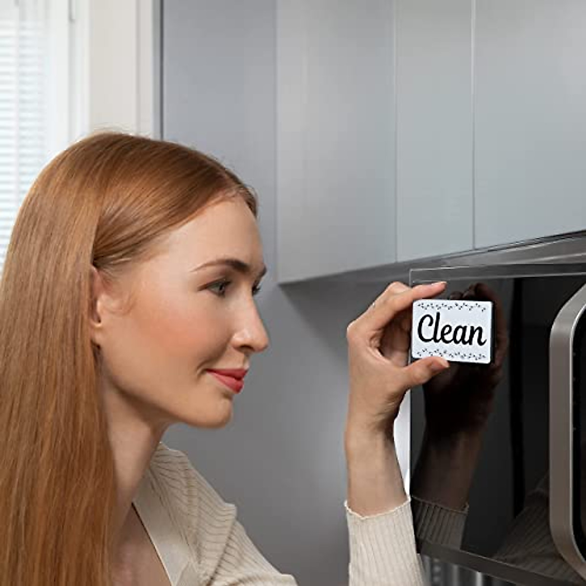 NoCry Dishwasher Magnet for Better Kitchen Organization; Double Sided Clean Dirty Magnet That’s Water Resistant, Reversible and Chic; Comes in Different Designs; Romantic